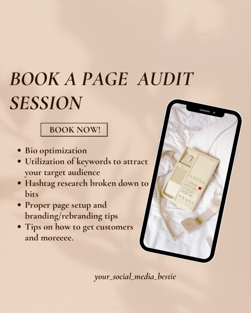 Buy Page audit session by your_social_media_bestie on Selar