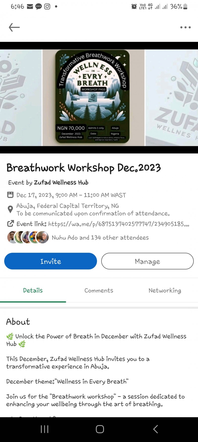 Buy Breathwork Workshop December 2024 by Zulfatu Umar Faruk on Selar