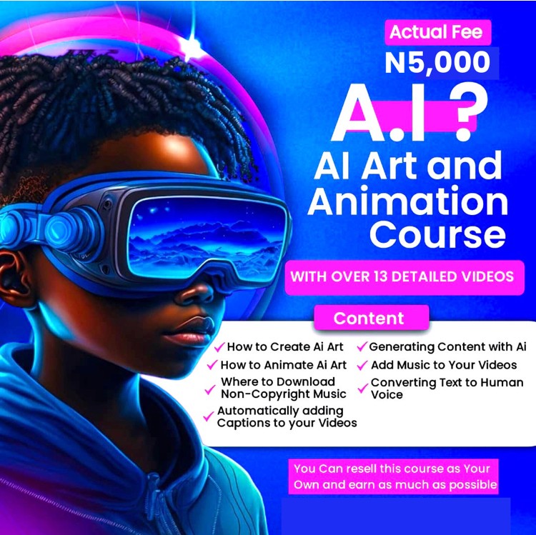 Buy AI ART AND ANIMATION COURSE by BB DIGITALS INC. on Selar