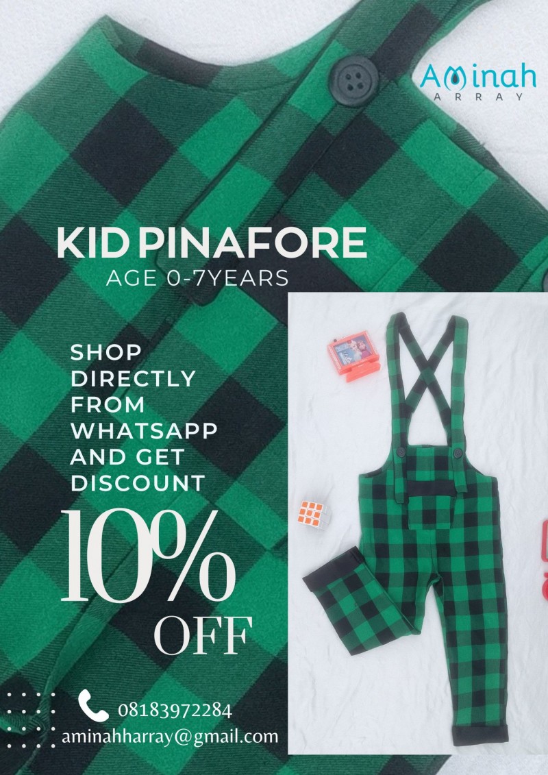 Buy Kid pinafore (0-4yr) by Aminah Array on Selar