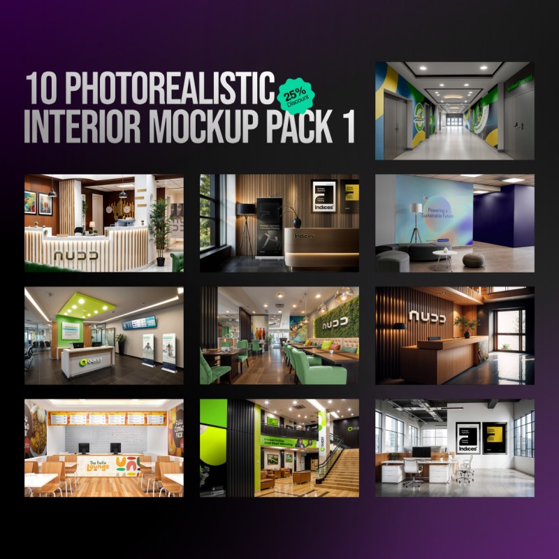 Buy Interior Mockup Pack 2 by AV Studios Mockup on Selar