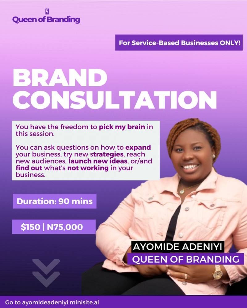 Buy 90 Mins Brand Consultation by Ayomide Adeniyi on Selar