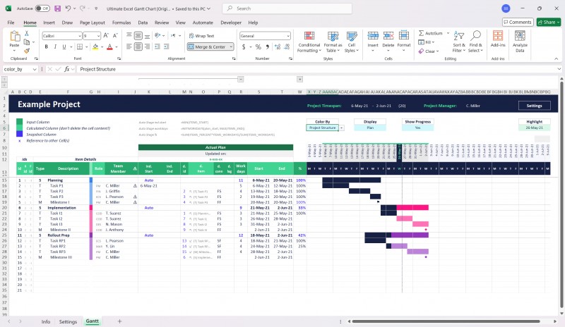 Buy Ultimate Excel Gantt Chart for Project Management by B3 on Selar