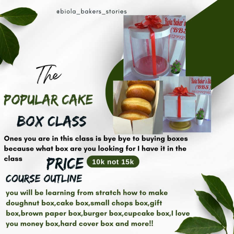 Buy CAKE BOXES CLASS by Biola Lisa bodami on Selar