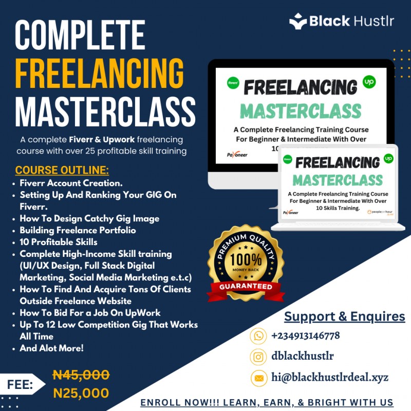 Buy Complete Freelancing Masterclass Program by BLACK HUSTLR ACADEMY on ...