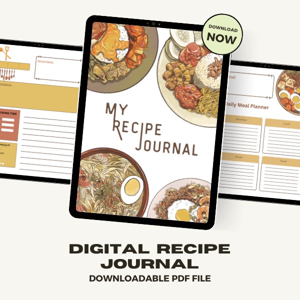 Buy Digital/Printable Recipe Journal Notebook by Semantic Studio on Selar