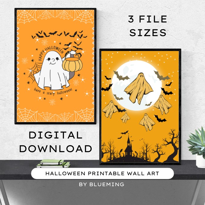 Buy Printable Halloween Wall Art-5 Posters Bundle by Something Rare on ...