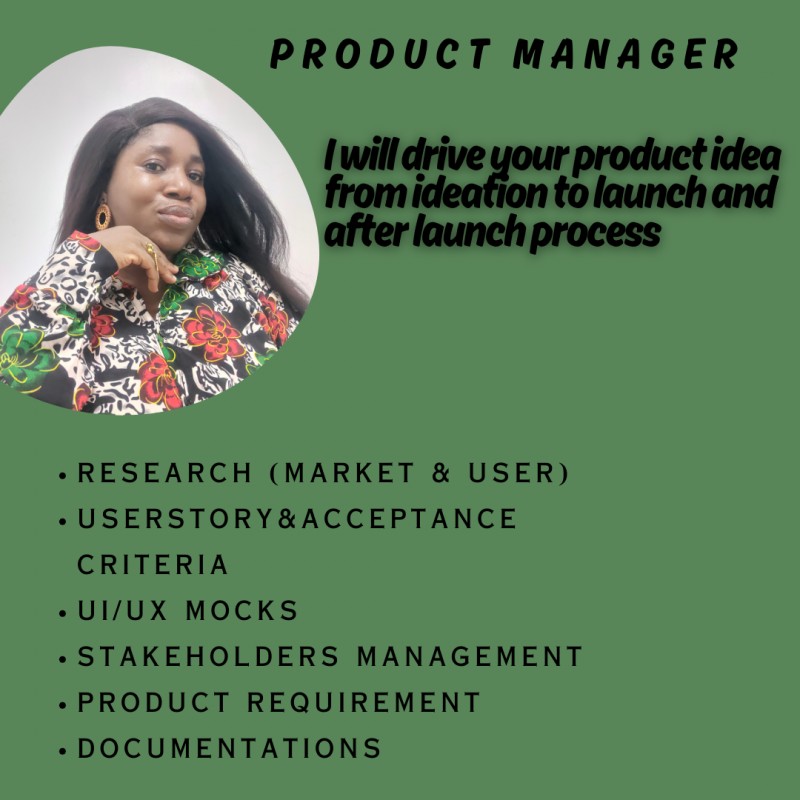 Buy I will be your product manager, handling development, strategy, and business by Fatokun ...