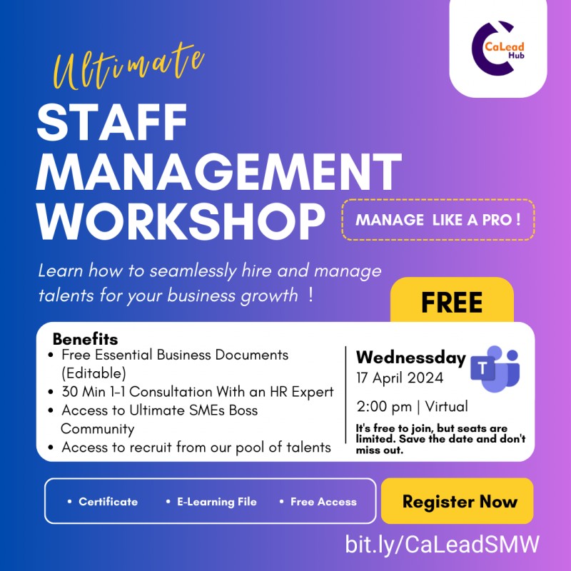 Get Staff Management Workshop - Manage Like a Pro ! by CaLead Hub on Selar