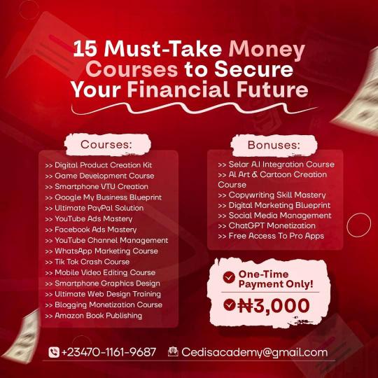Buy 15 Must-Take Money Courses to Secure Your Financial Future by Igbalaye Taiwo Abdulgaffar on ...