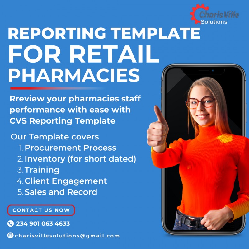 Buy CUSTOMISED REPORTING TEMPLATE FOR RETAIL PHARMACIES! by Castville ...