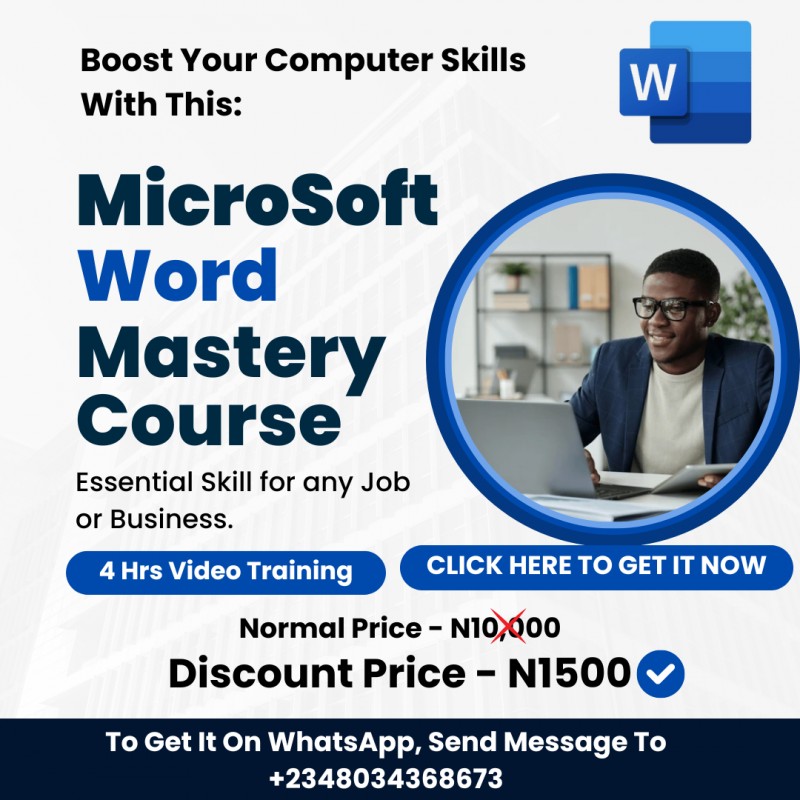 Buy MICROSOFT WORD MASTERY by Konkord Ofre on Selar.co