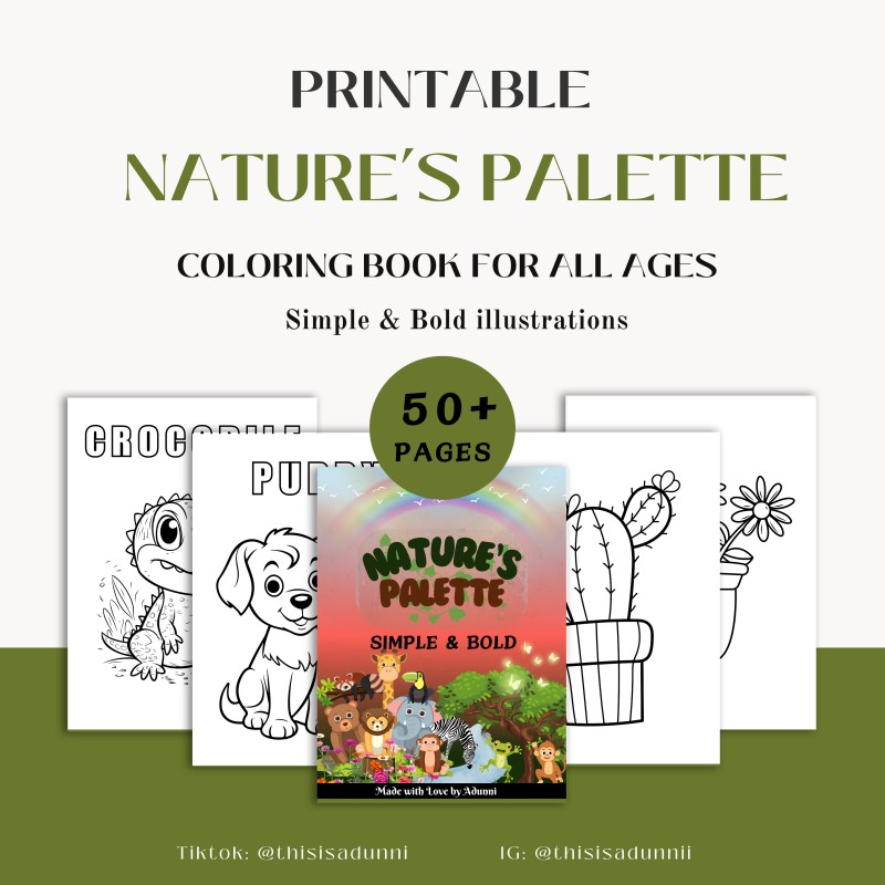 Buy Nature's Palette Coloring Book (Printable) by Color with Adunni on ...