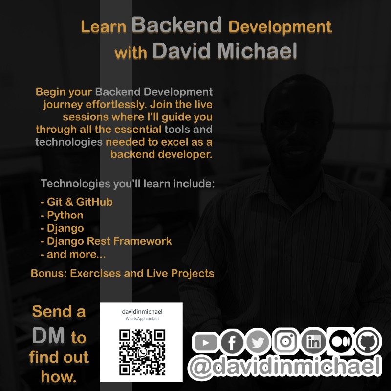 Buy Master Backend Development with David Michael by David Michael on Selar