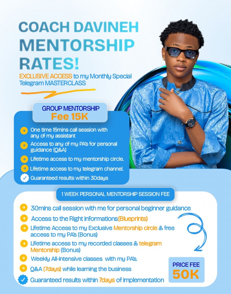 Buy GROUP MENTORSHIP WITH COACH DAVINEH by Uche-Daniel Divine-Favour on ...