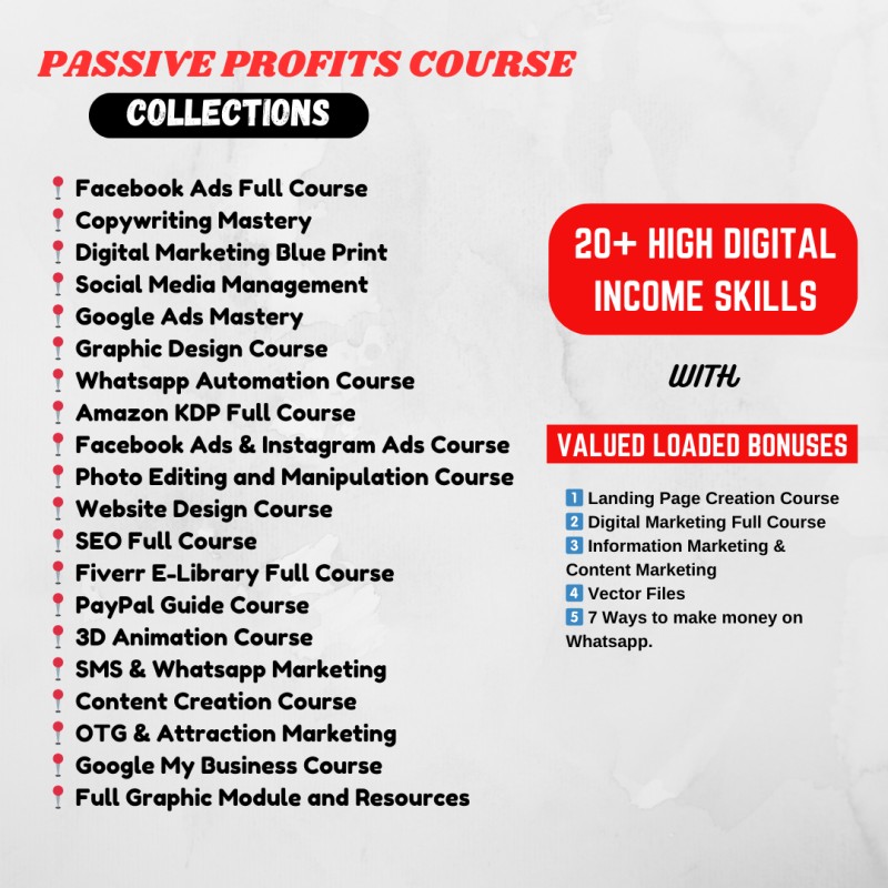 Buy PASSIVE PROFIT COURSE by Mark Sunday on Selar