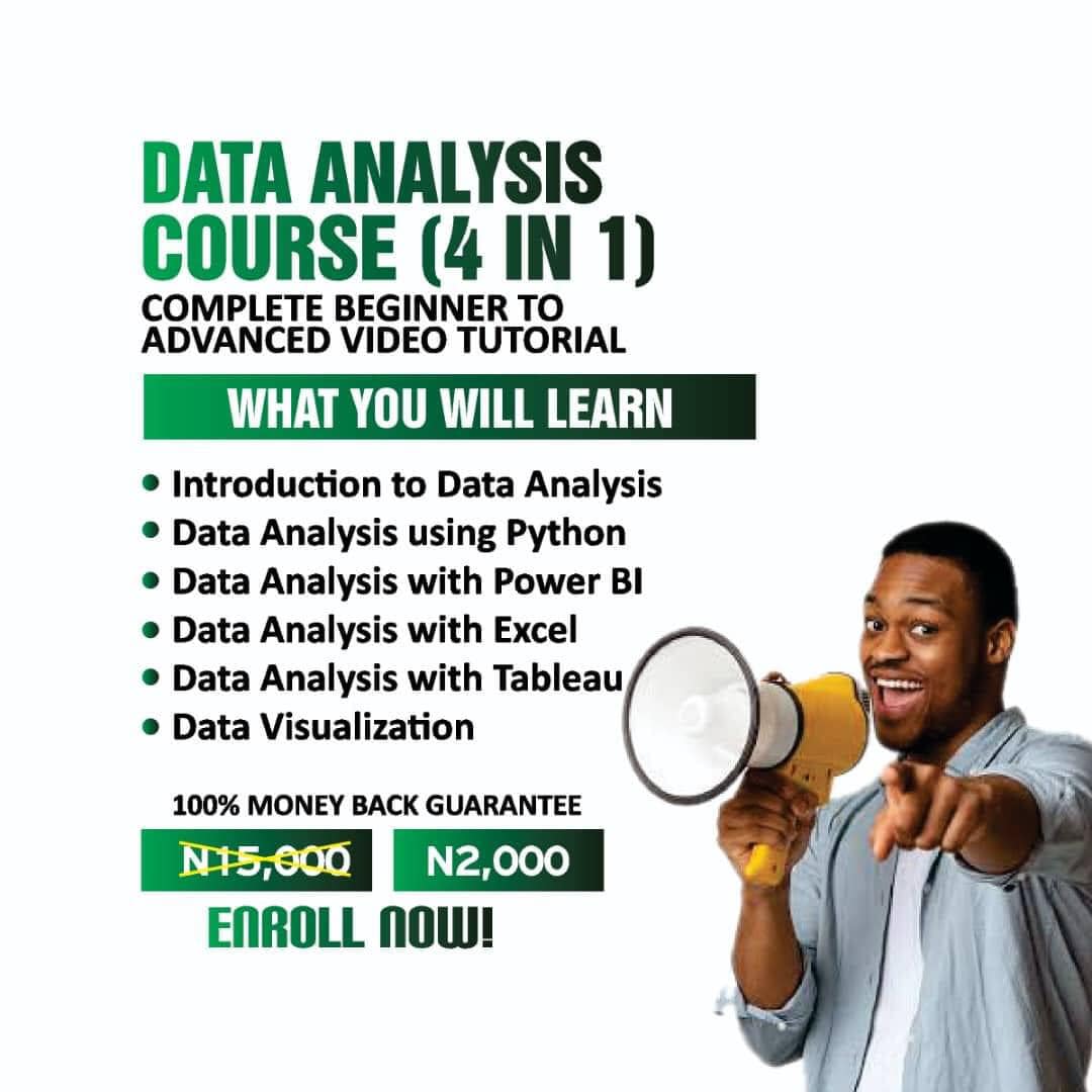 Buy DATA ANALYSIS COMPLETE COURSE by Princewill Alex Polly on Selar