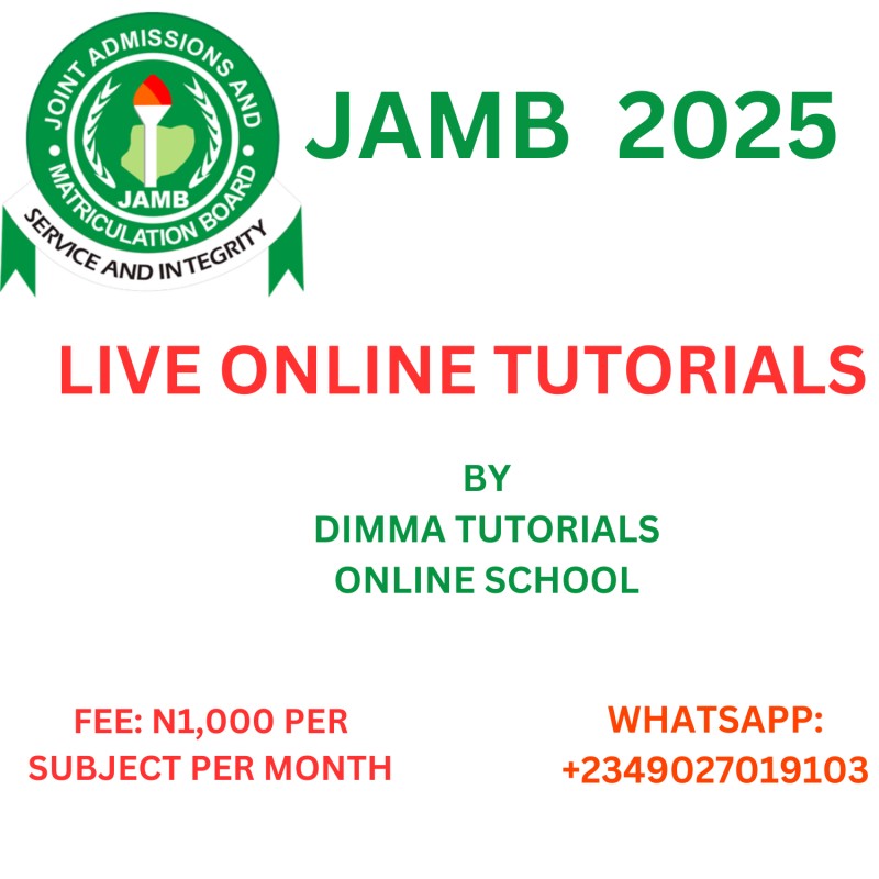Buy JAMB 2025 LIVE ONLINE TUTORIALS by Chidimma Oji on Selar