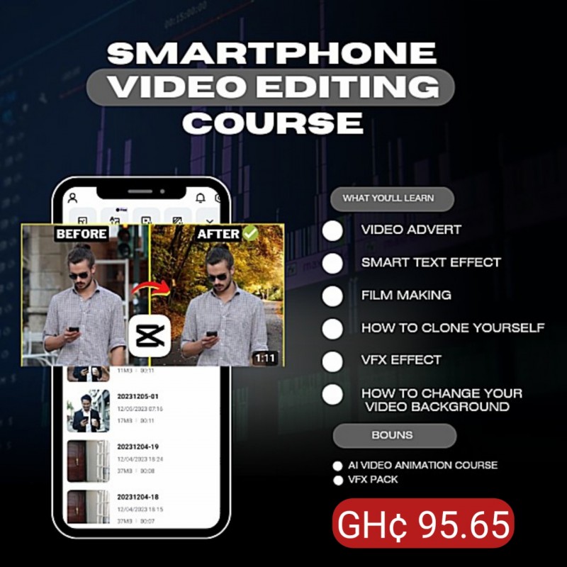 Buy Smartphone Video Editing Course by Tradesbydivine on Selar