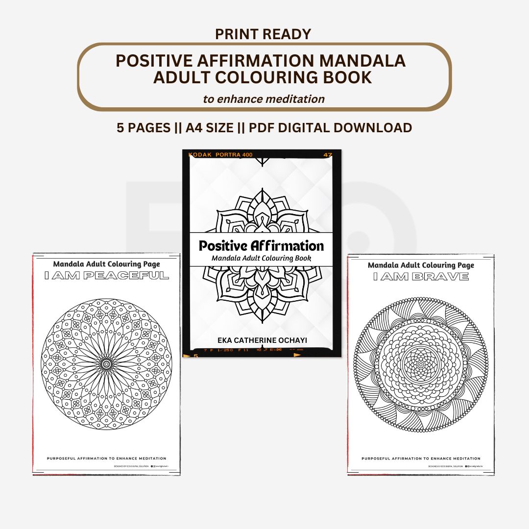 Buy Positive Affirmation Mandala Colouring Book for Adults (Printable ...
