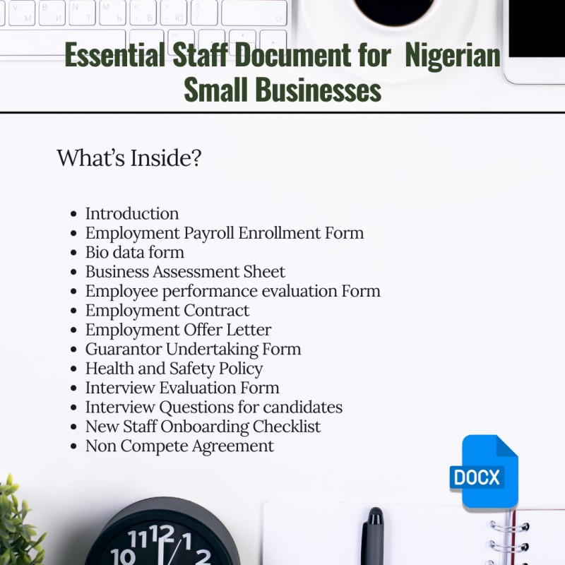 Buy Essential Staff Documents For Small Business - Nigeria Only by Eris ...