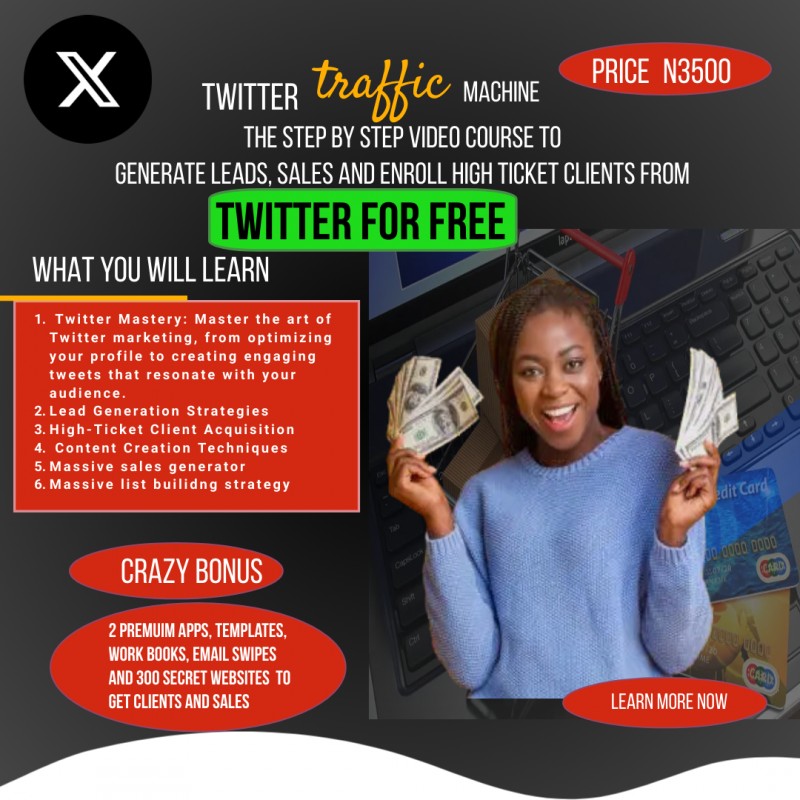 Buy Twitter Traffic and Sales Machine by UD Digitalz on Selar