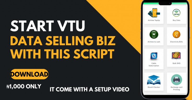 Buy VTU DATA SELLING WEBSITE SCRIPT AND SETUP VIDEO by Social media ...