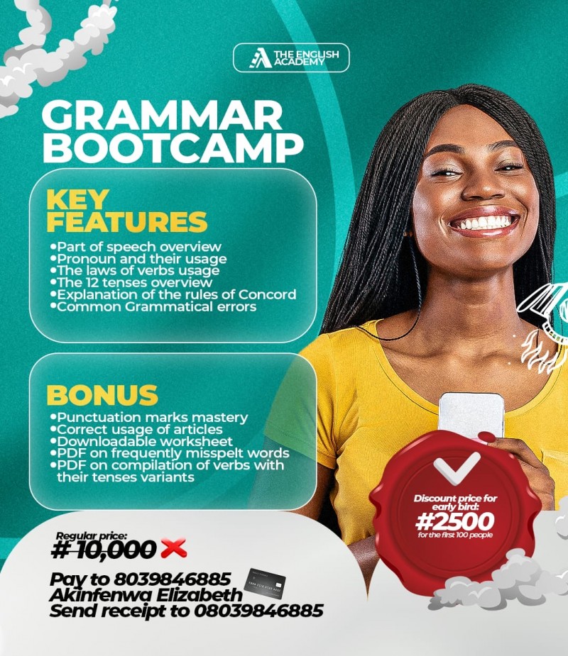 Buy GRAMMAR BOOTCAMP by Elizabeth Akinfenwa on Selar