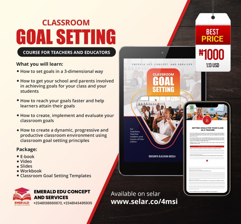 Buy CLASSROOM GOAL SETTING by Emerald Edu Concept and Service on Selar