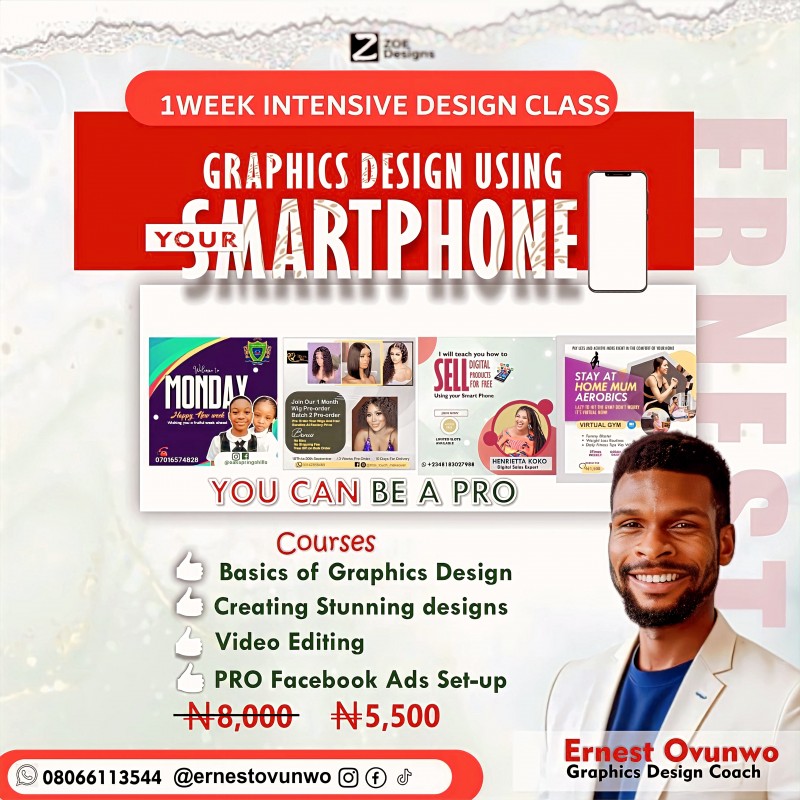Buy 1 WEEK INTENSIVE DESIGN CLASS by Ernest Ovunwo on Selar