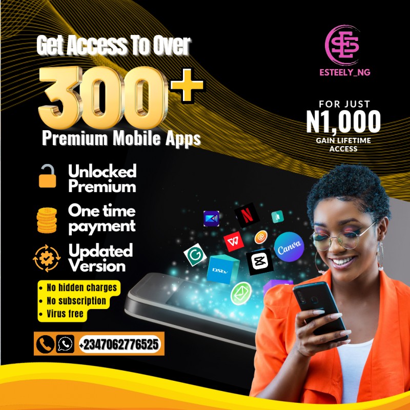 Buy 300+ PREMIUM APPS by Esteely_ng on Selar