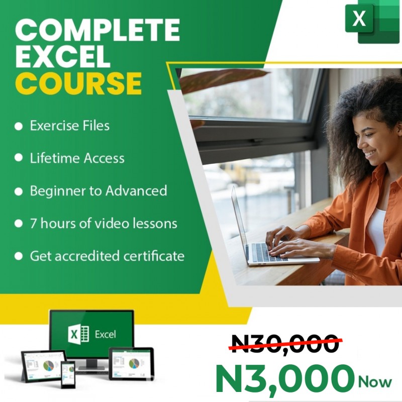 Buy THE COMPLETE ONLINE EXCEL MASTERCLASS by Excel and Earn on Selar