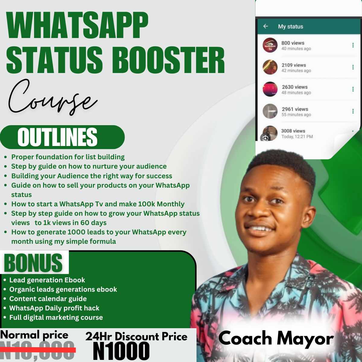 Buy whatsapp Status Cooster Course by Owotunse Festus on Selar