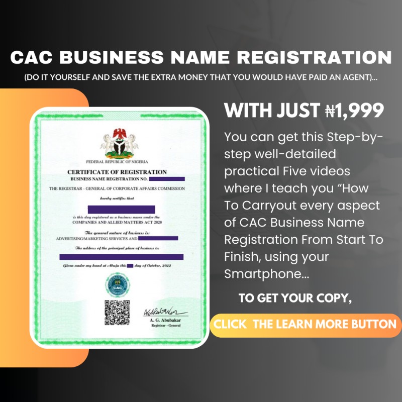 Buy How To Register Your Business Name On CAC Website By Yourself {Make ...