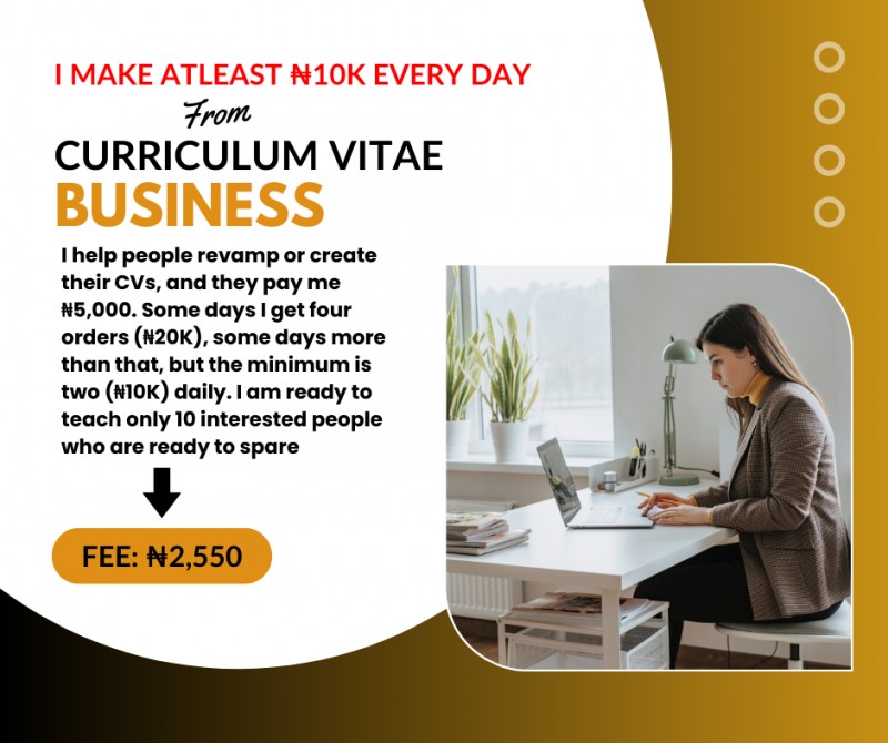 Buy CV Creation Business Master Class( How I earn atleast 10k every day creating CVs) by ...