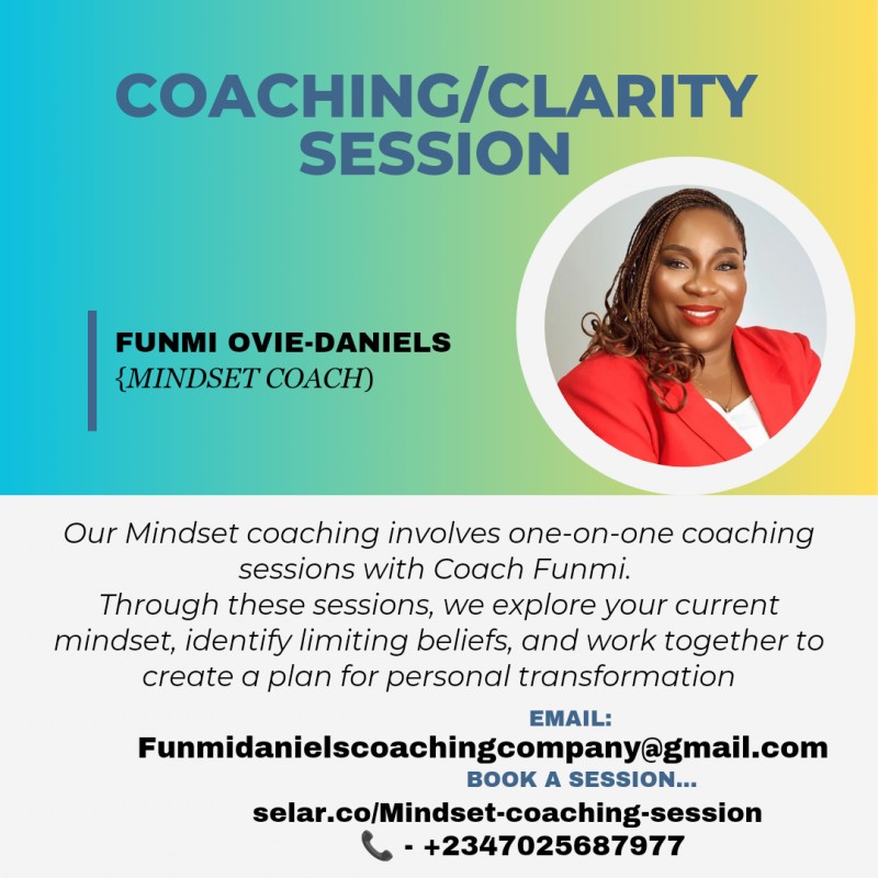 Buy Mindset Coaching Session by Ovie-Daniels Oluwafunmilayo Modupe on Selar