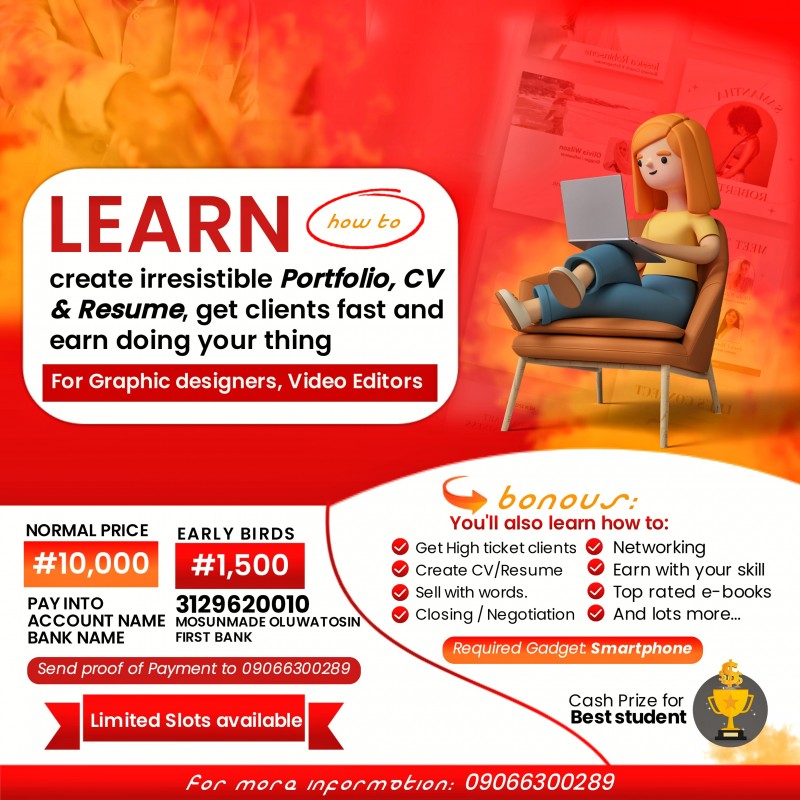 Buy Learn how to create irresistible Portfolio, CV & Resume by Oluwatosin Janet on Selar