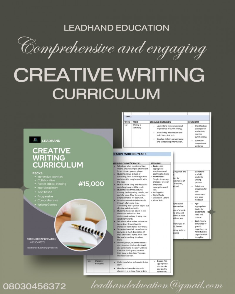 Buy CREATIVE WRITNG CURRICULUM by Gift Godfrey on Selar