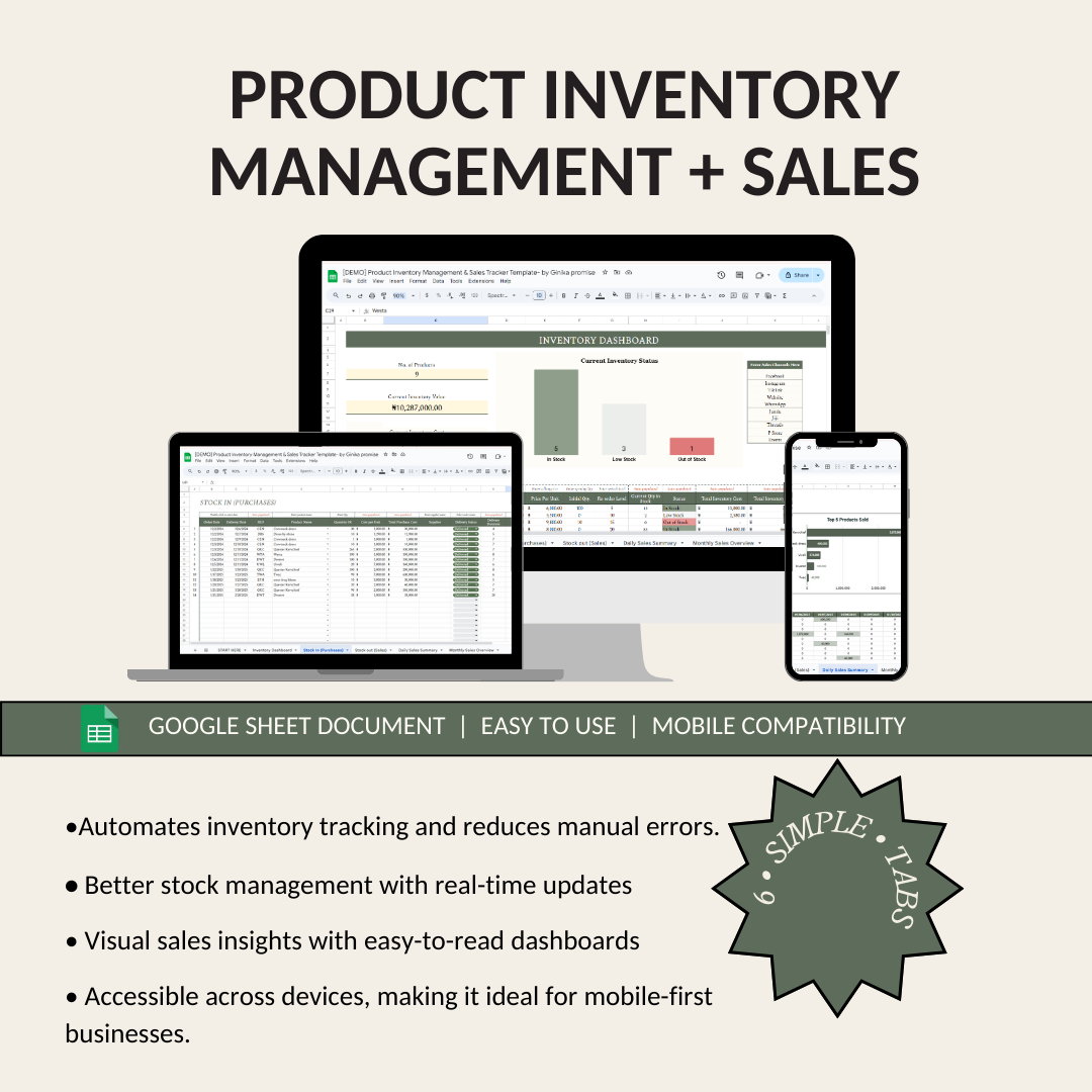 Buy Product Inventory Management & Sales Tracker by Ginika Promise on Selar