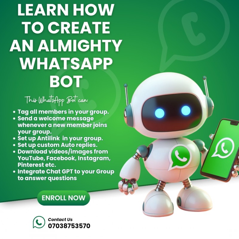 Buy WhatsApp Bot Creation Course by Henry Okorafor on Selar
