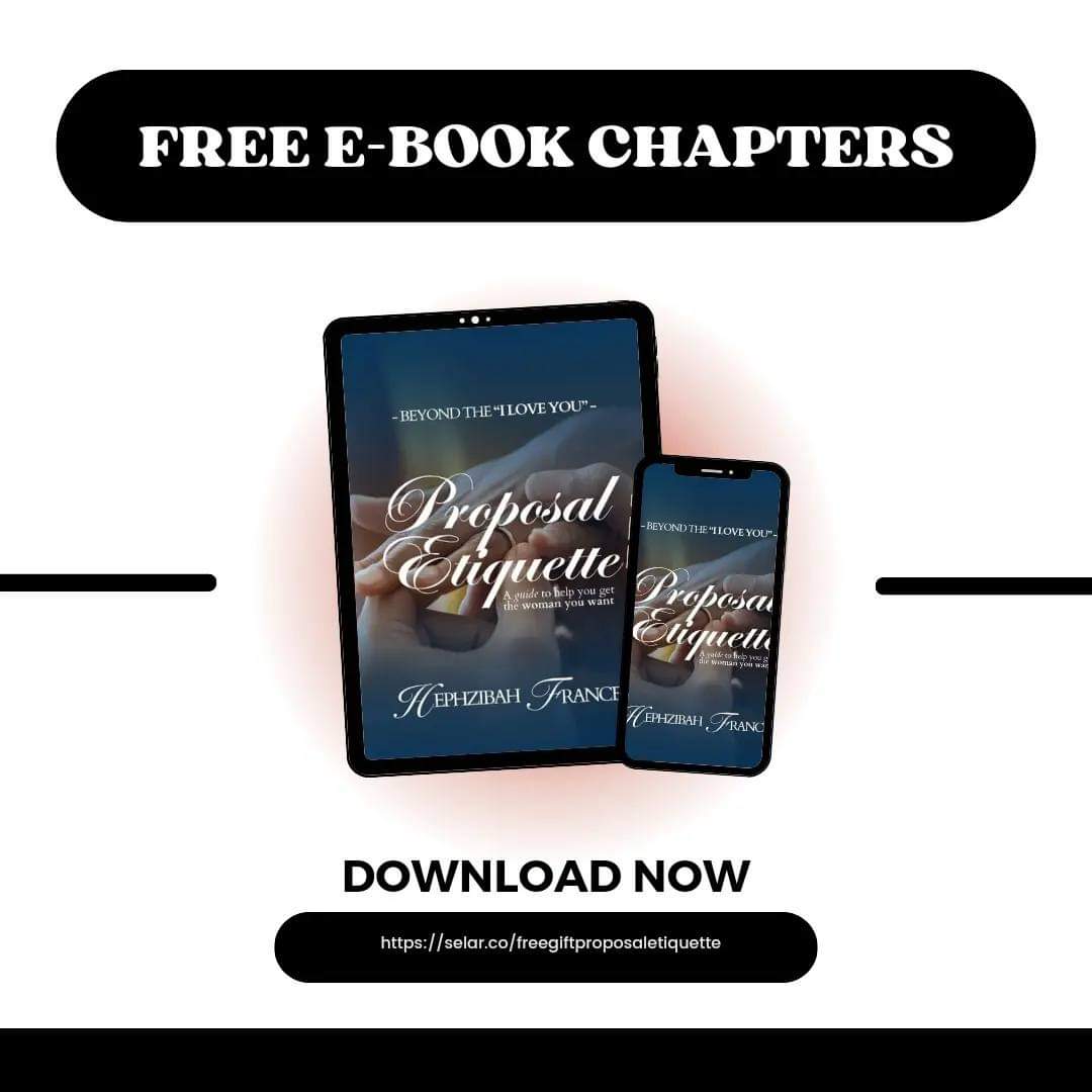 Get (FREE CHAPTERS) PROPOSAL ETIQUETTE by Hephzibah Frances on Selar