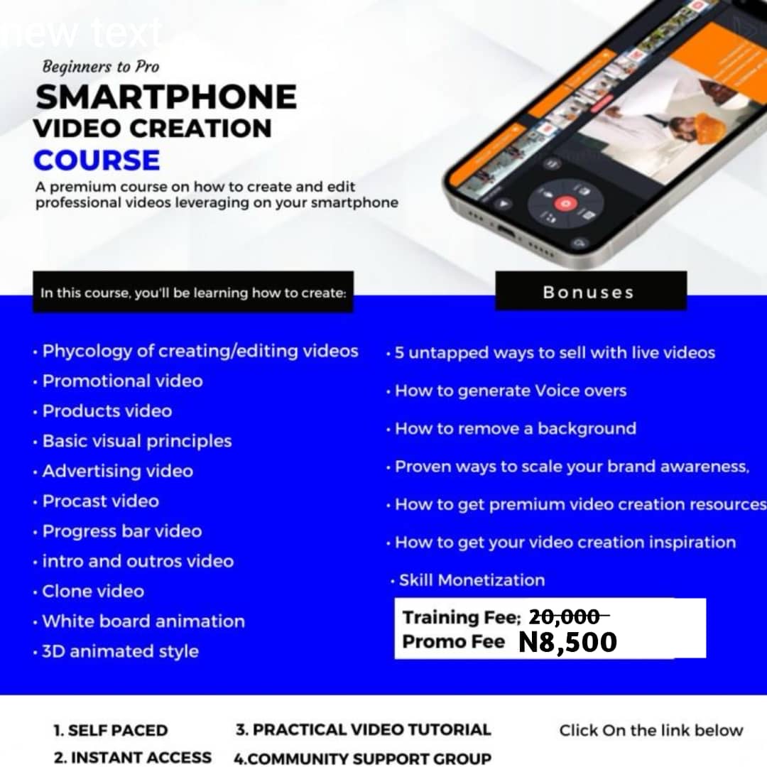 Buy Smartphone video creation course by Lazeez Afeez Sunday on Selar