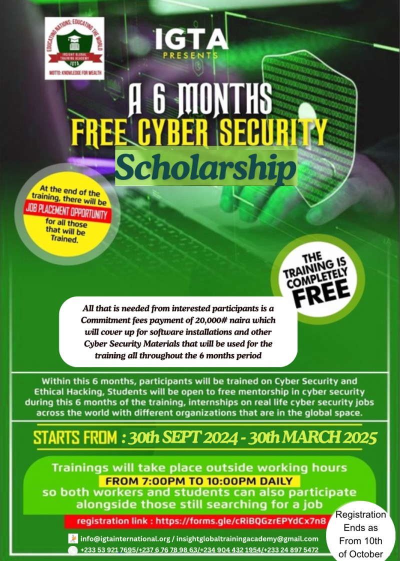 Buy CYBER SECURITY 6 Months Training by IGTA GLOBAL VENTURES on Selar