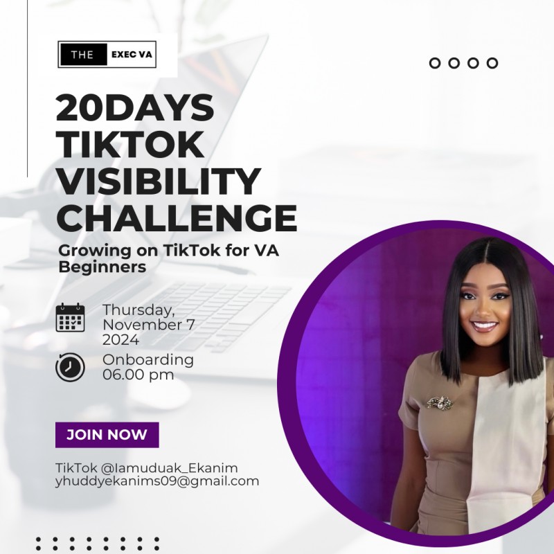 Buy 20Days TikTok Visibility Challenge with the 6FiguresCoach by Uduakobong Ekanim on Selar