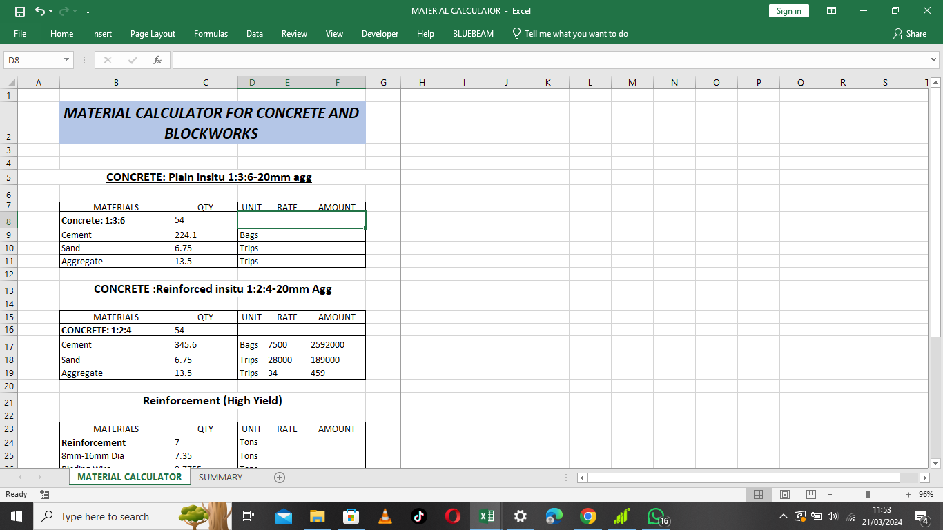 Buy MATERIAL CALCULATOR FOR CONCRETE BLOCKS by DM on Selar