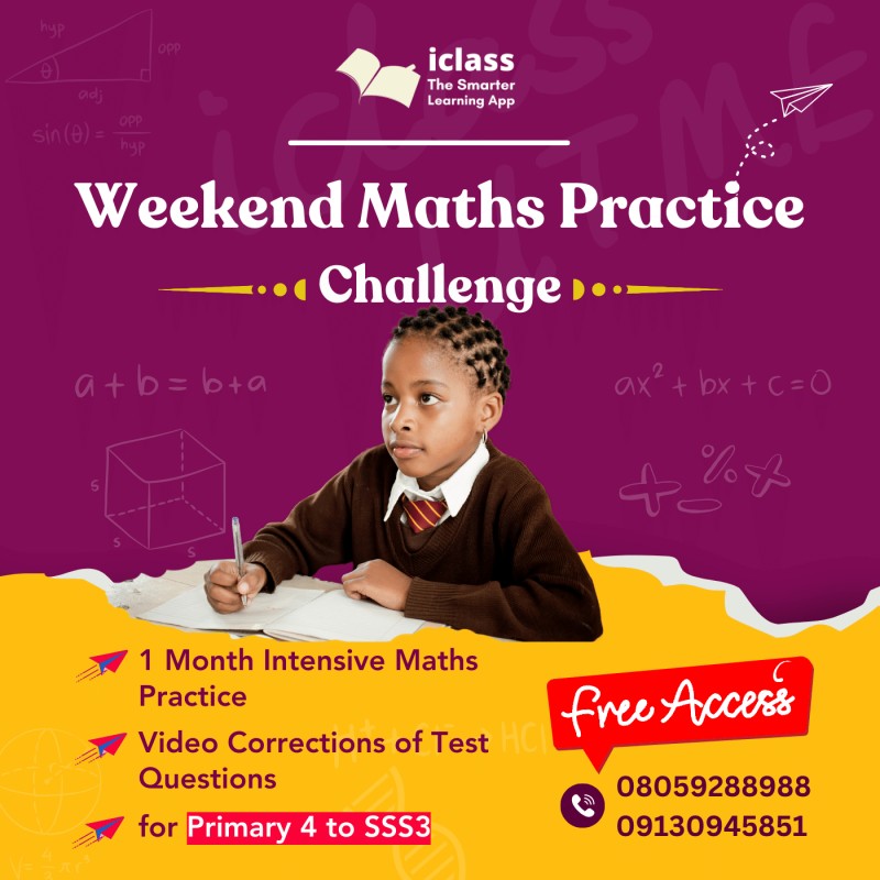 Get 1 Month Weekend Maths Practice Challenge by iClass Education on Selar
