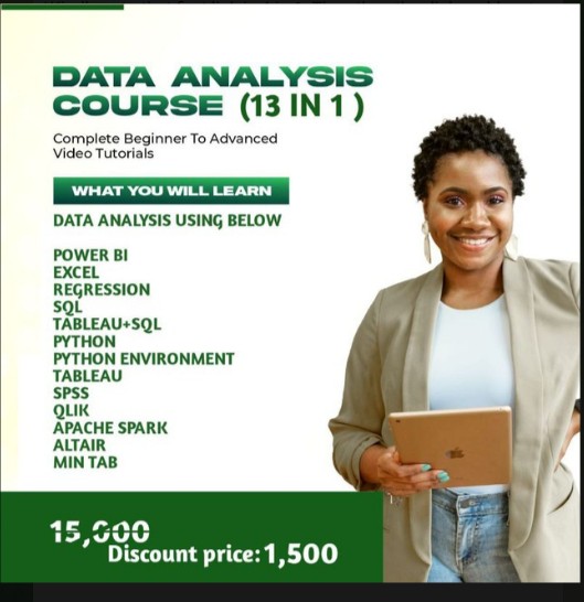 Buy DATA ANALYSIS COURSE (13 IN 1) by POG Digitalz on Selar