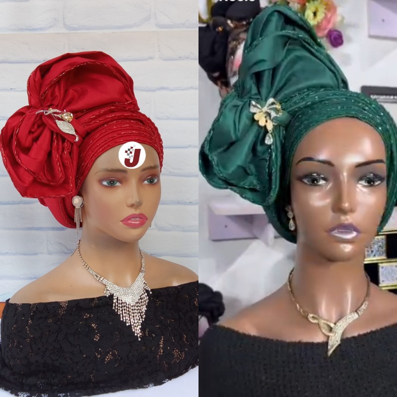 Buy Beaded and Padded Turban Cap by Jenie Andrew on Selar