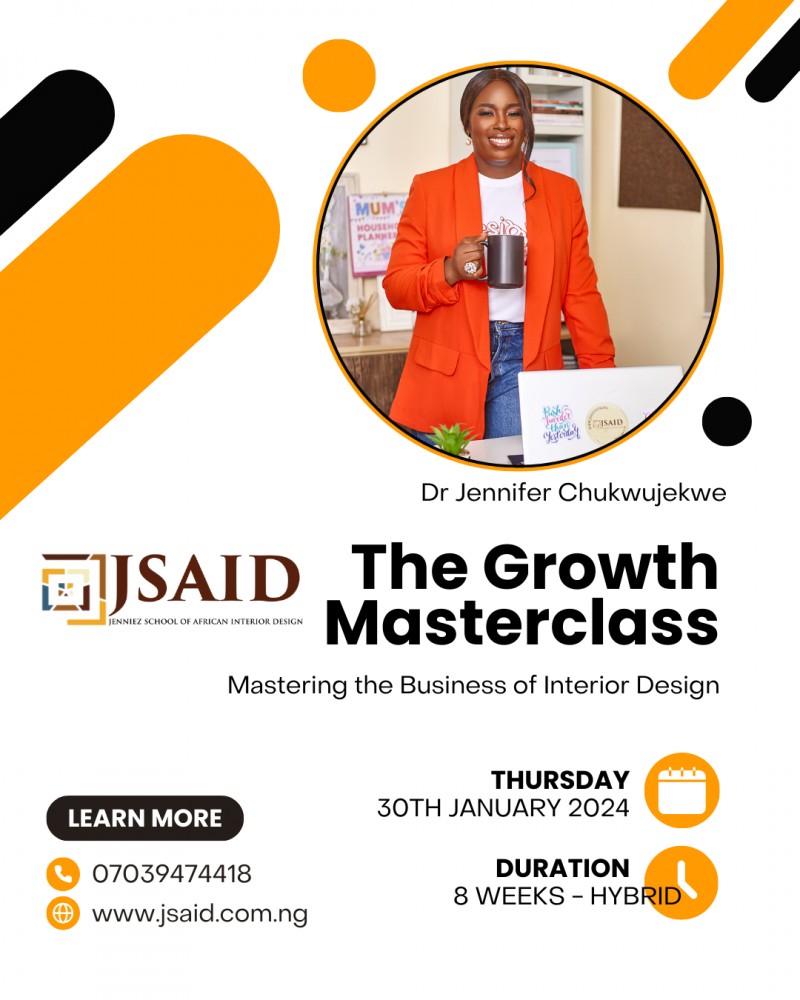Buy THE GROWTH MASTERCLASS - MASTERING THE BUSINESS OF INTERIOR DESIGN by Jennifer Chukwujekwe ...