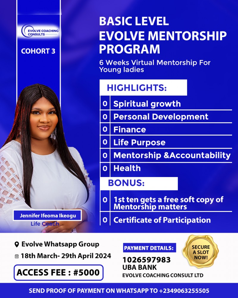 Buy Evolve Mentorship Program( Basic Level) by Jennifer Ifeoma Ikeogu on Selar